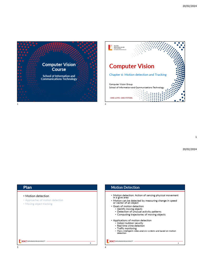 IT5409 - Ch6-Motion Detection and Tracking-Eng v1.0 - v2023 - Linhdt | PDF | Applied Mathematics ...