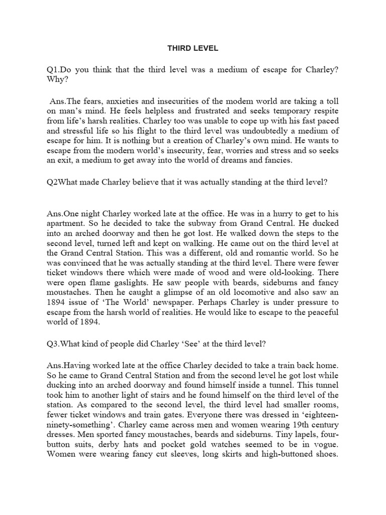 Third Level Questions | PDF | Clothing | Fashion