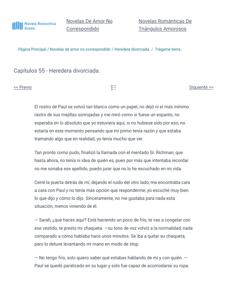 Capítulos 55 - Heredera Divorciada. - Novela Romantica Gratis | PDF
