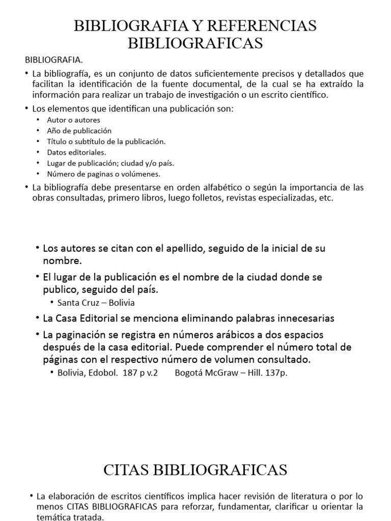 Bibliografia y Referencias Bibliograficas | PDF | Citación | Bibliografía