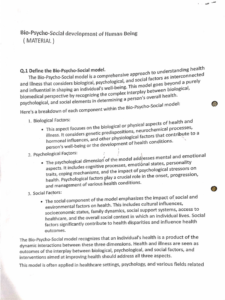 Bio Psycho Social Development | PDF