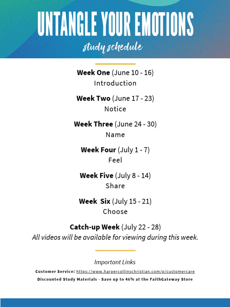 Untangle Your Emotions Study Schedule | PDF