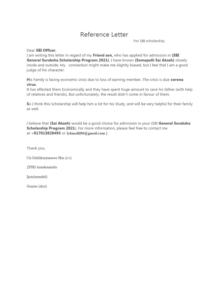 Reference Letter | PDF | Social Science