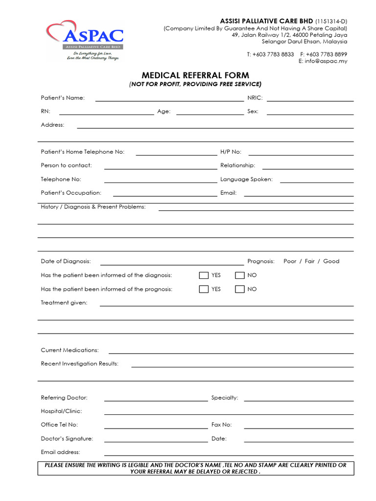 ASPAC Form Palliative Care | PDF | Self-Improvement