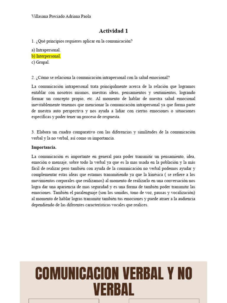 Actividad 1 | PDF | Relaciones personales, crianza y desarrollo personal