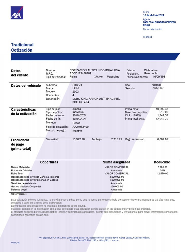 King Axa | PDF | Póliza de seguros