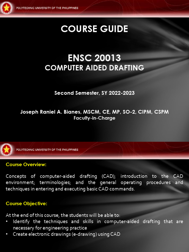 CAD Course Guide for ENSC 20013 | PDF | Computer Aided Design | Computing