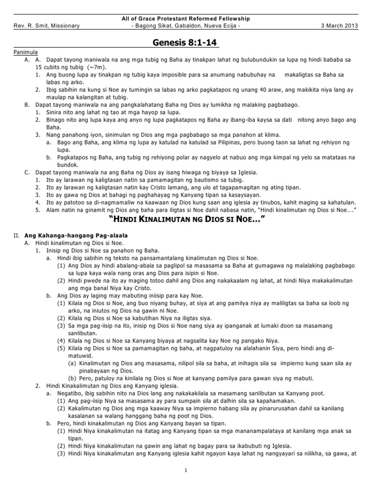 Genesis 81ff Agprf March 2013 Tagalog English1 | PDF