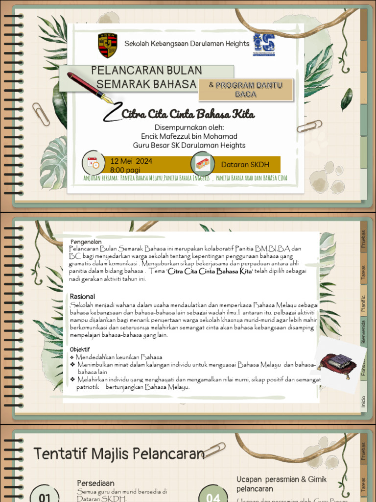 Buku Program Pelancaran Minggu Bahasa-Bahasa Melayu 2024 | PDF