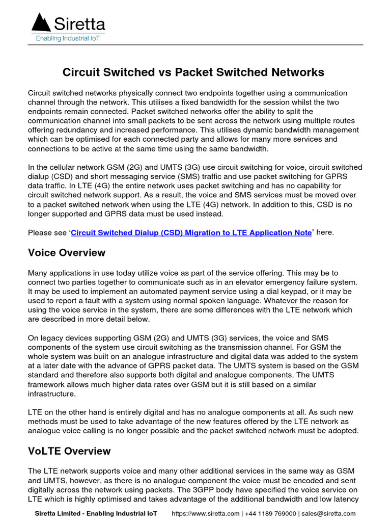 Circuit vs Packet Switching Explained | PDF | Lte (Telecommunication) | Computer Network