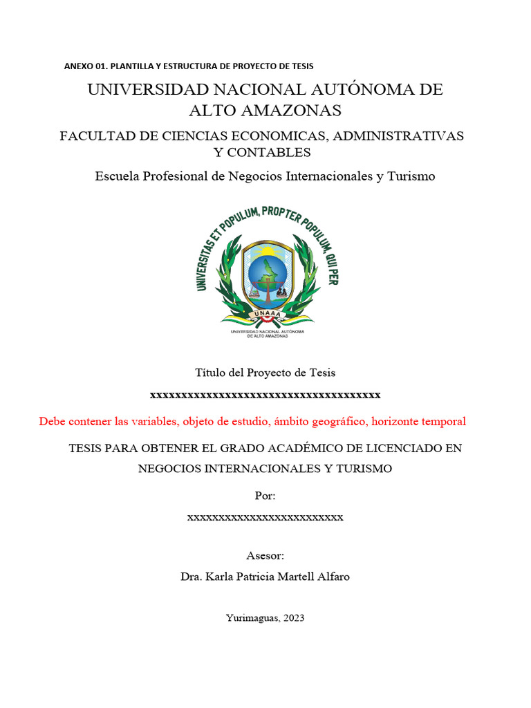 Estructura Del Proyecto de Tesis. Unaaa | PDF | Metodología de encuesta ...