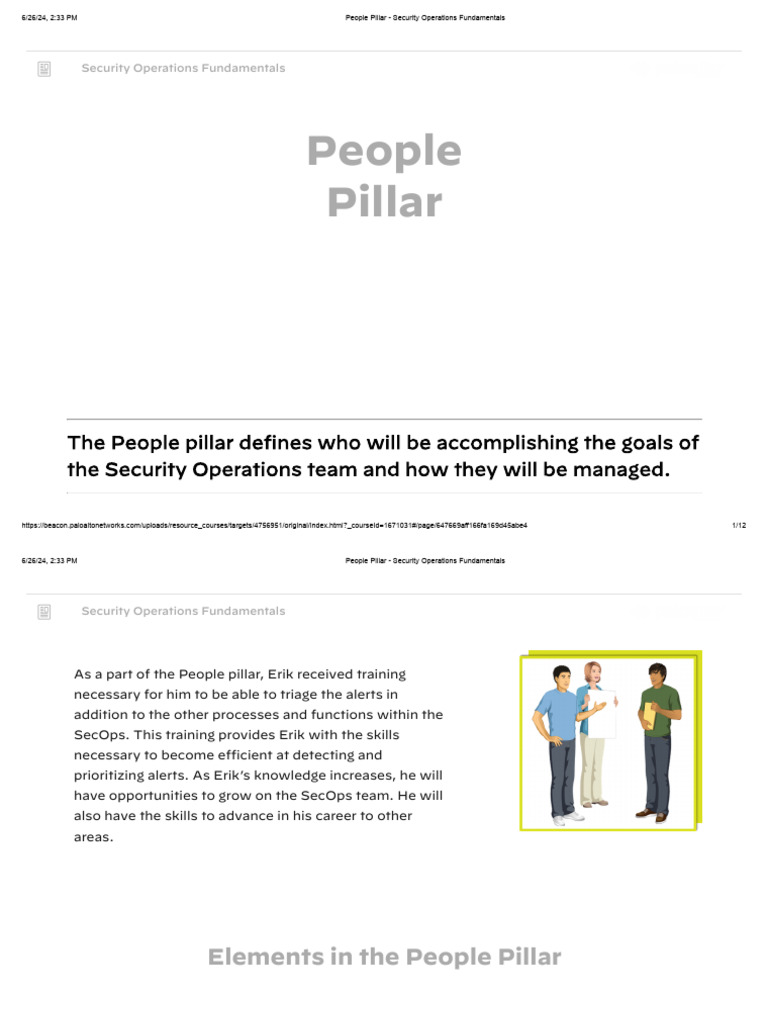 People Pillar - Security Operations Fundamentals | PDF | Occupational ...