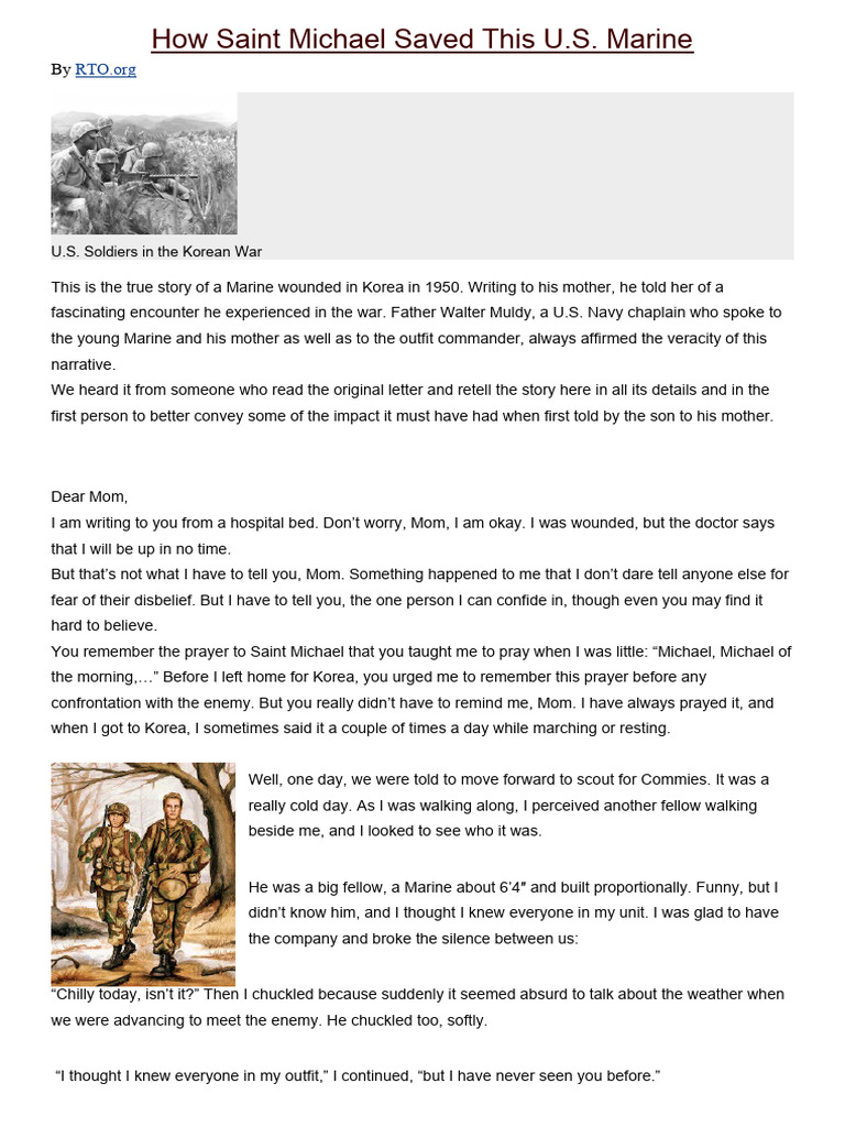How Saint Michael Saved This US Marine | PDF