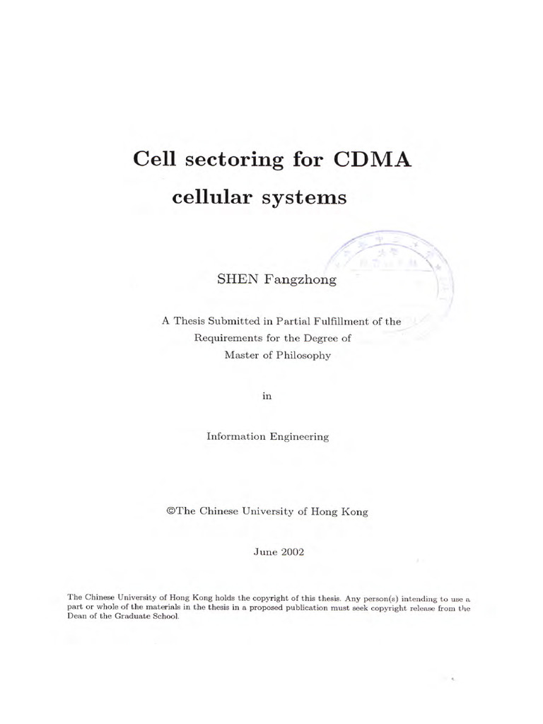 Cell Sectoring For CDMA Cellular Systems: SHEN Fangzhong | PDF | Electronics ...