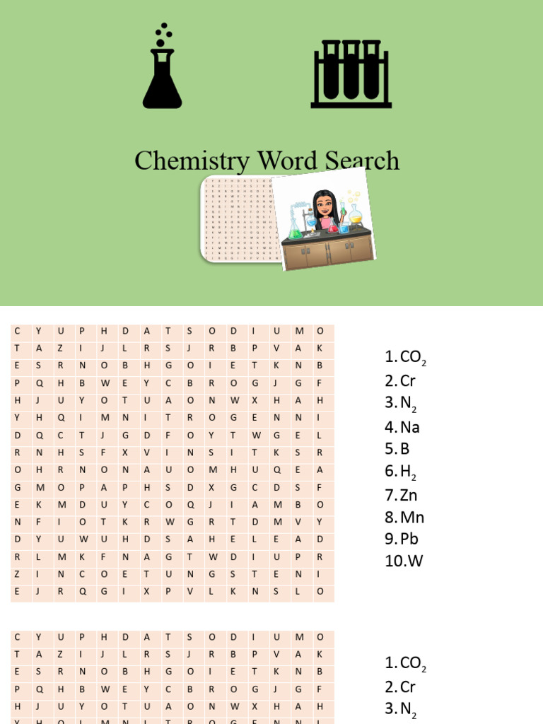 Chemistry Wordsearch Elements | PDF