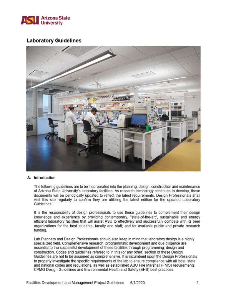 ASU Laboratory Design Guidelines | PDF | Laboratories | Arizona State ...
