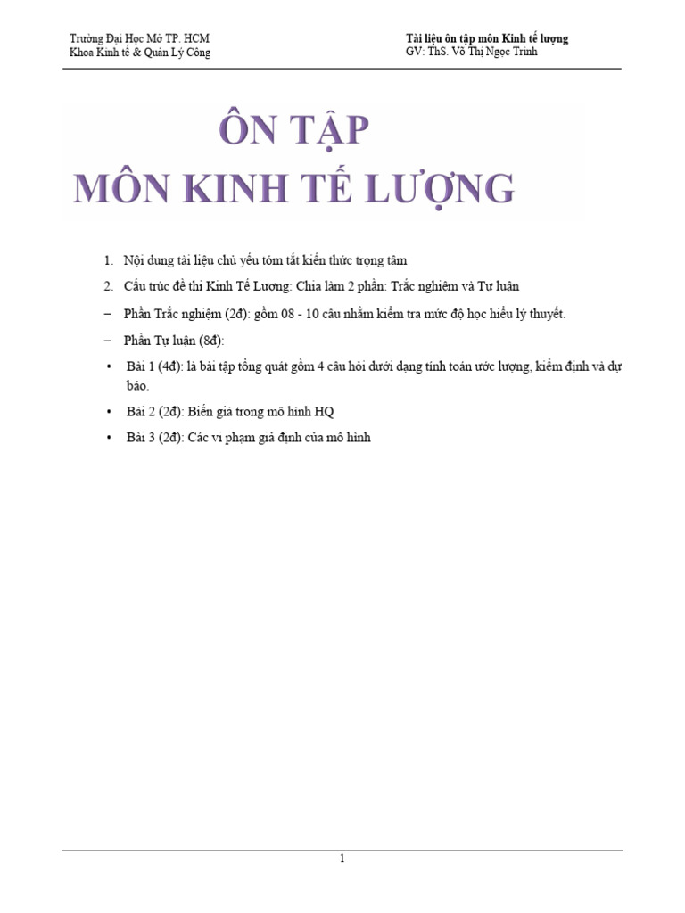 Tai Lieu On Tap - CoTrinh | PDF