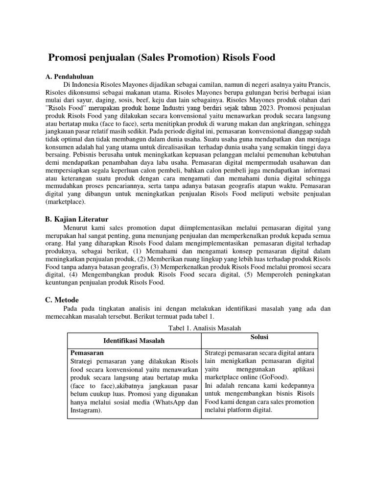 Risols Food | PDF | Bisnis