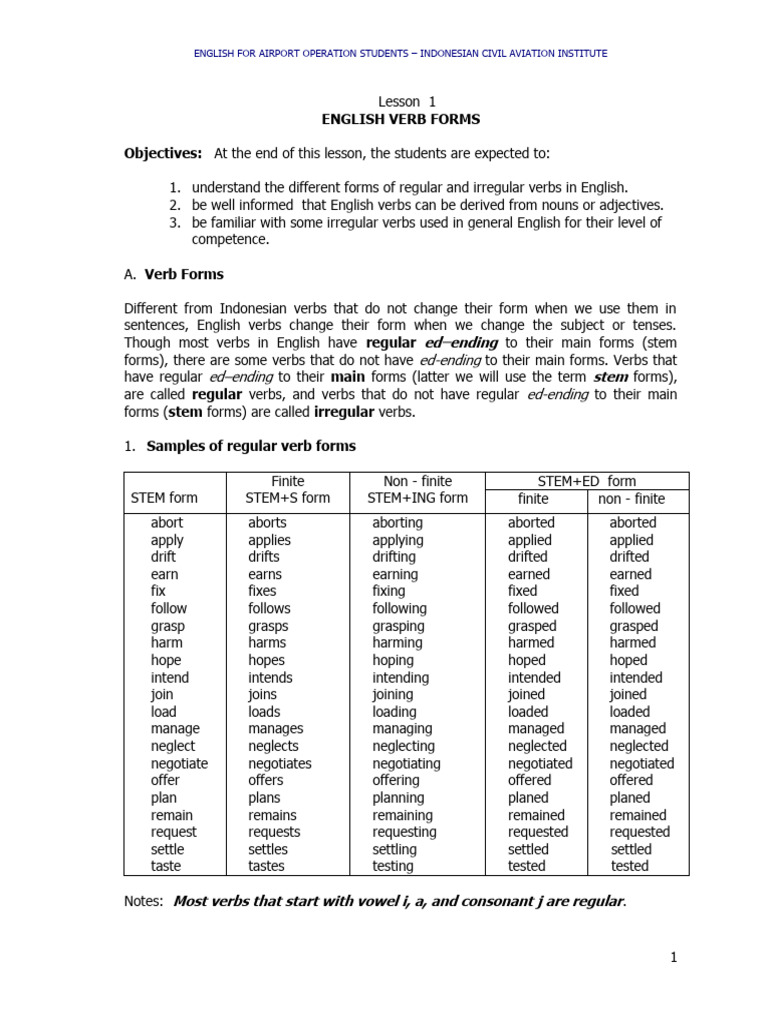 English For Obu 1 | PDF | Verb | Air Traffic Control