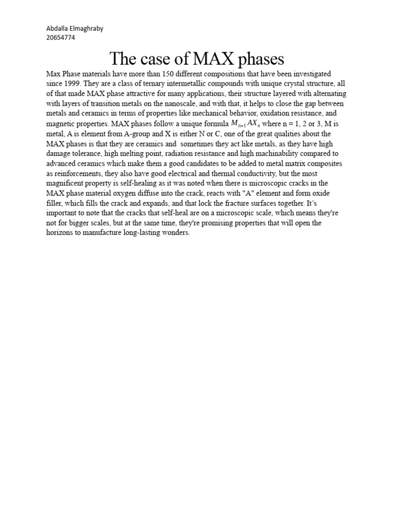 The Case of MAX Phases | PDF