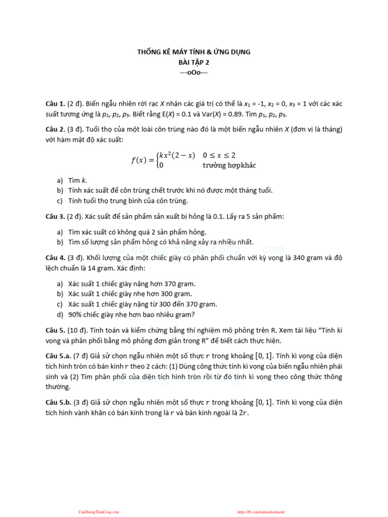 Xac-Suat-Thong-Ke - Vu-Quoc-Hoang - Baitap2 - (Cuuduongthancong - Com ...