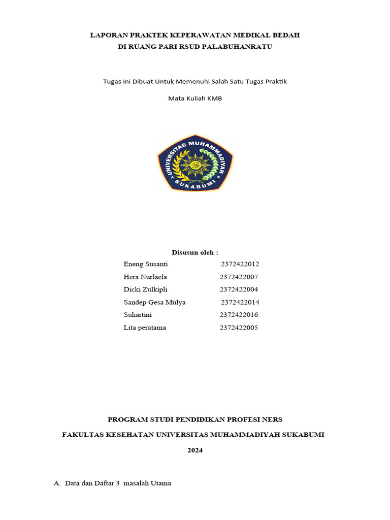 LAPORAN PRAKTEK KEPERAWATAN MEDIKAL BEDAHkelompom 2docx | PDF | Karier & Perkembangan | Komputer