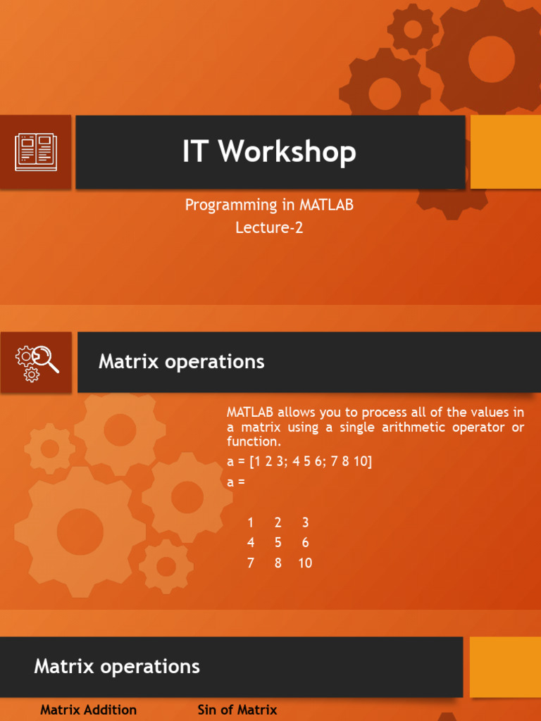 Lecture 2 Pdf Matlab Parameter Computer Programming