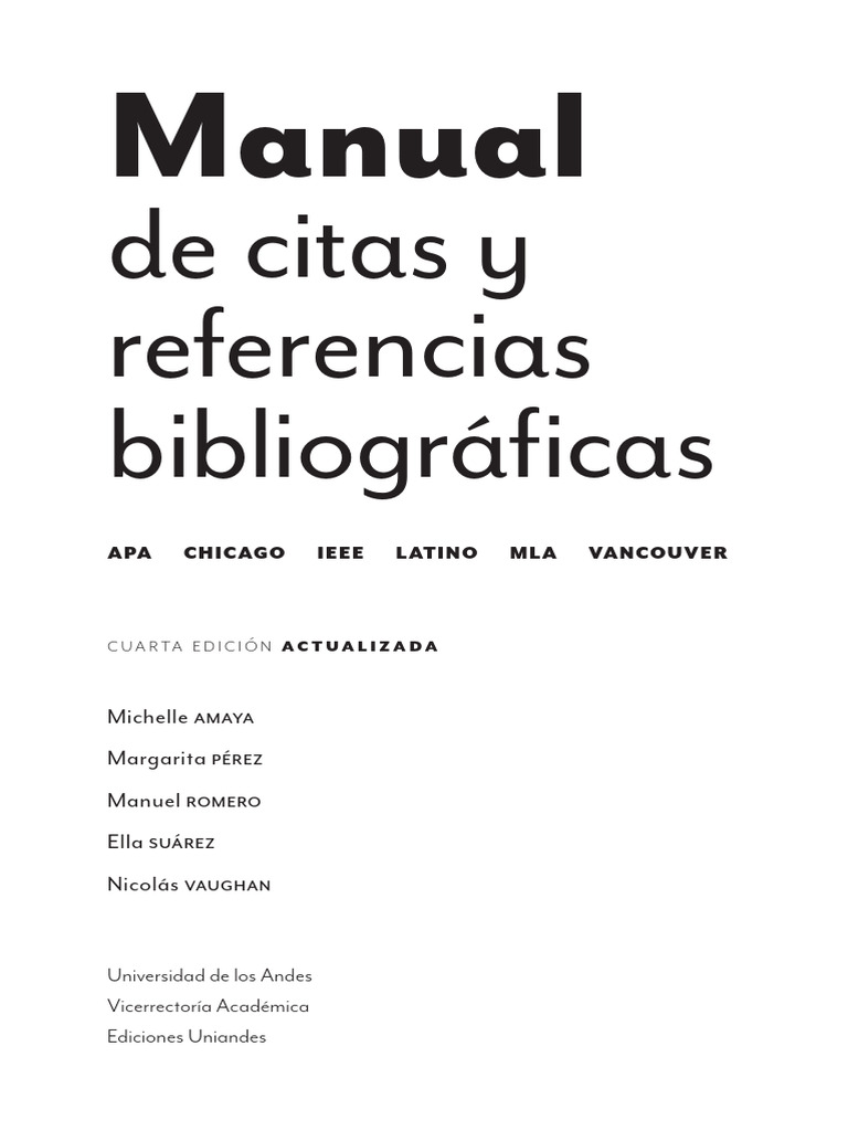 Michelle Amaya, Manual de Citas Referencias Bibliográficas | PDF | Estilo apa | Publicación