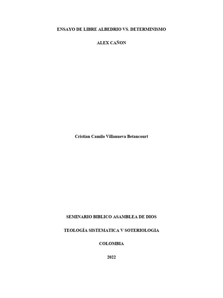 Libre Albedrio vs. Determinismo | PDF | Libre albedrío | Dios