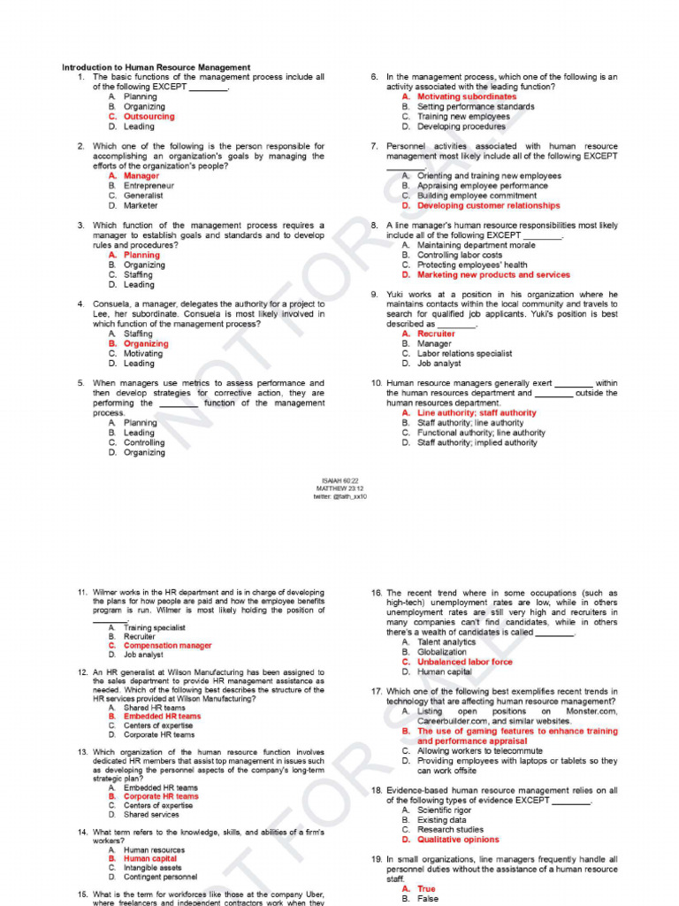CHRA Reviewer 2023 - HR Related Topics - Page-0001 | PDF