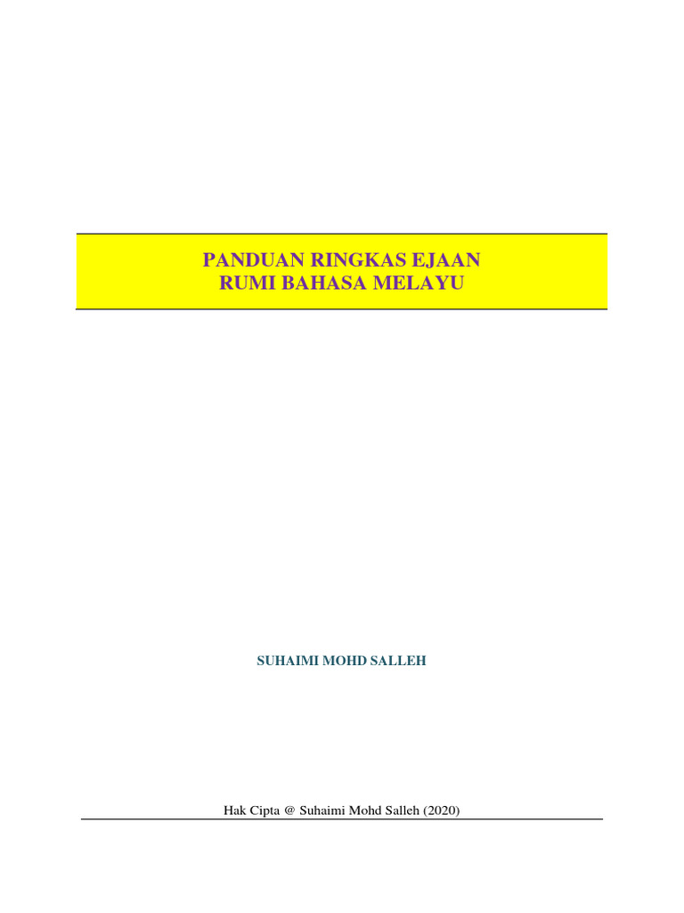 Panduan Ringkas Ejaan Rumi Bahasa Melayu | PDF