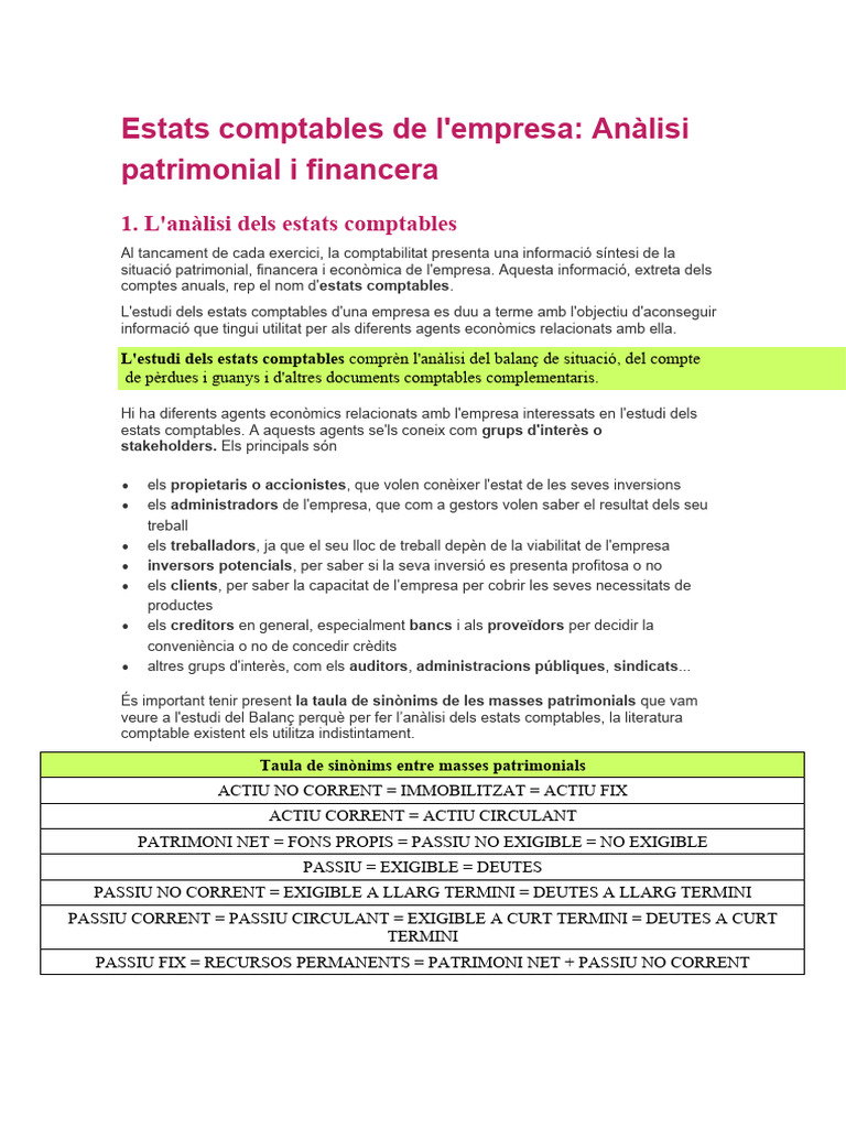 Teoria Anàlisi | PDF