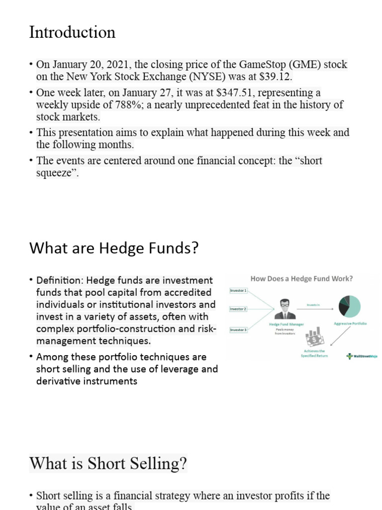 GameStop Introduction | PDF | Short (Finance) | Money