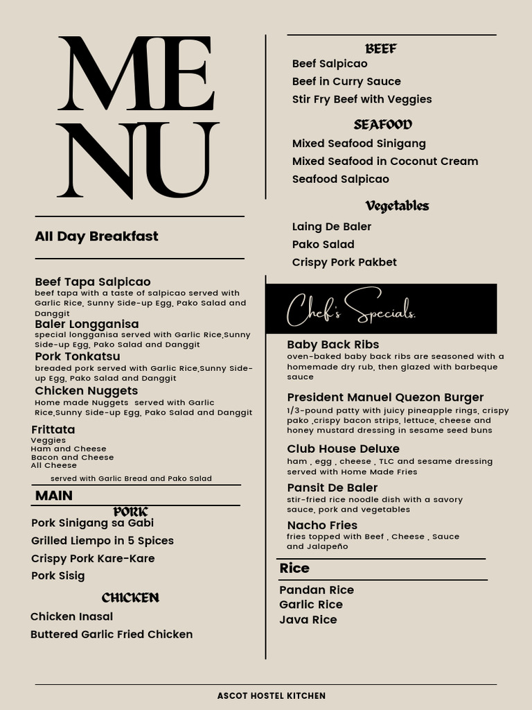 Simple Food Menu | Download Free PDF | Foods | Cuisine