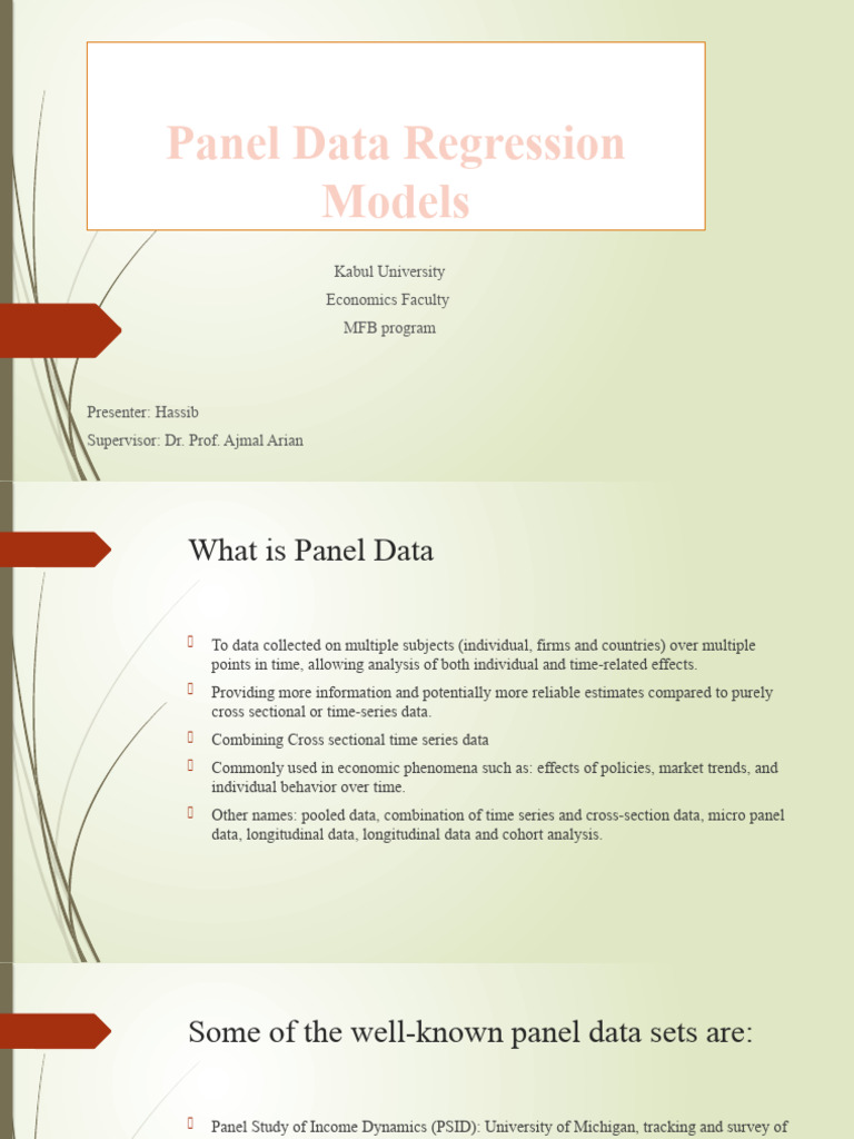 Panel Data Regression Models-Seminar | PDF | Fixed Effects Model | Linear Regression