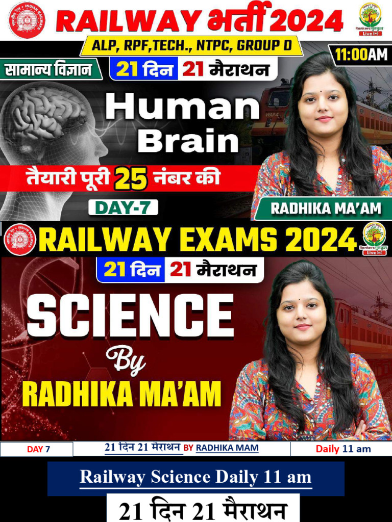 Human Brain RRB Science by Radhika Mam Day 7 | PDF