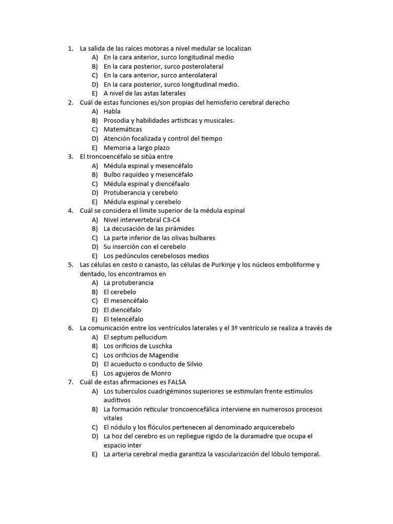 Examen Anatomia 2 | PDF | Ciencia y matemáticas
