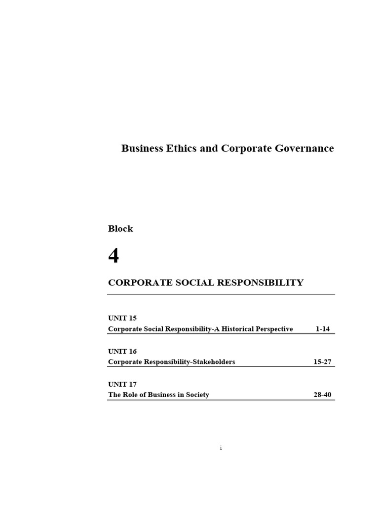 2.4 Business Ethics and Corporate Governance Block 4 | PDF | Employment ...