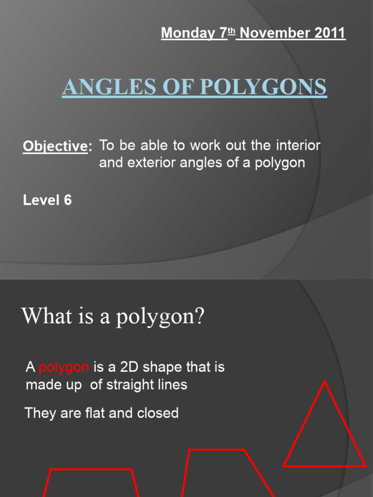 Lesson 1 - PT - Interior and Exterior Angles of Polygons | PDF ...