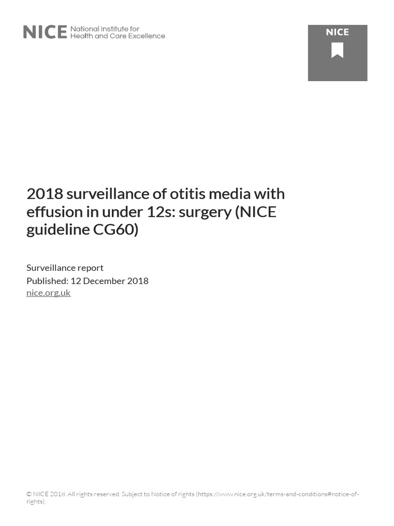 2018 Surveillance of OME in Children - NICE Guidelines | PDF | Surgery ...
