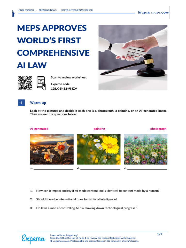 Meps Approves Worlds First Comprehensive Ai Law American English Student | PDF | Artificial ...