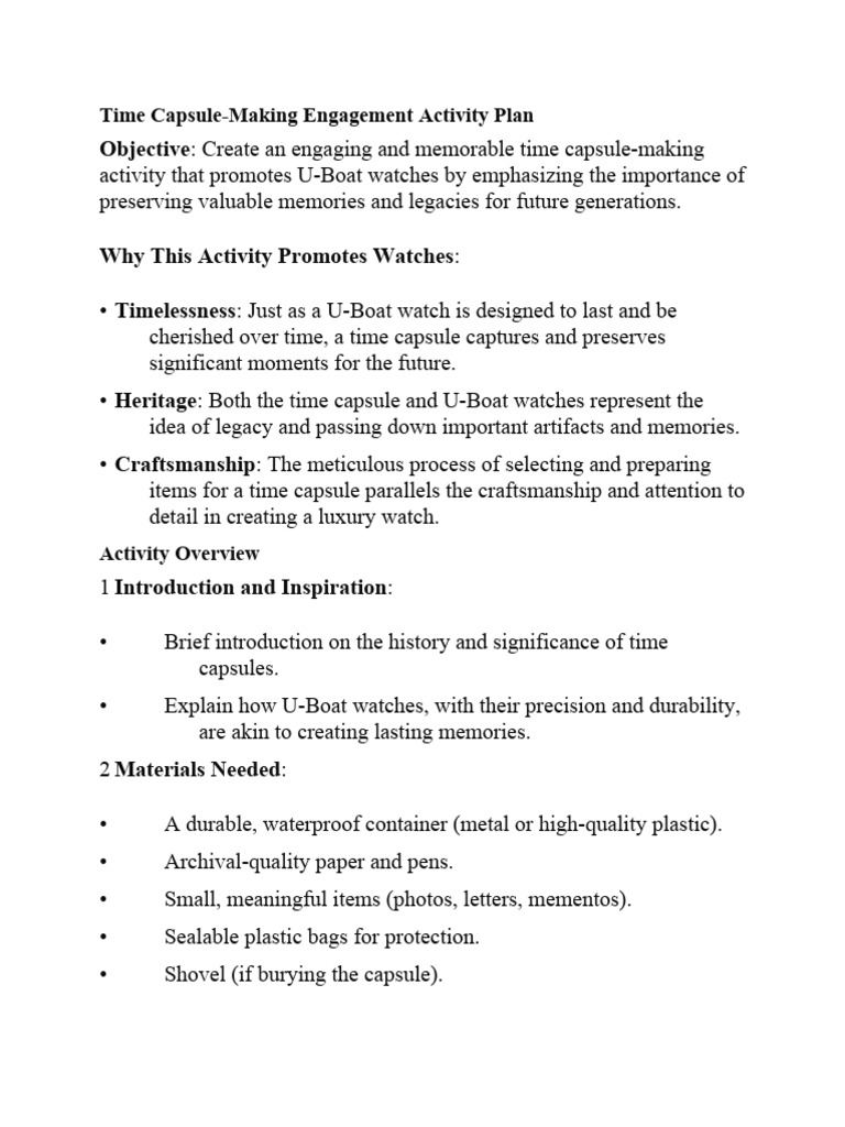 Time Capsule Making | PDF