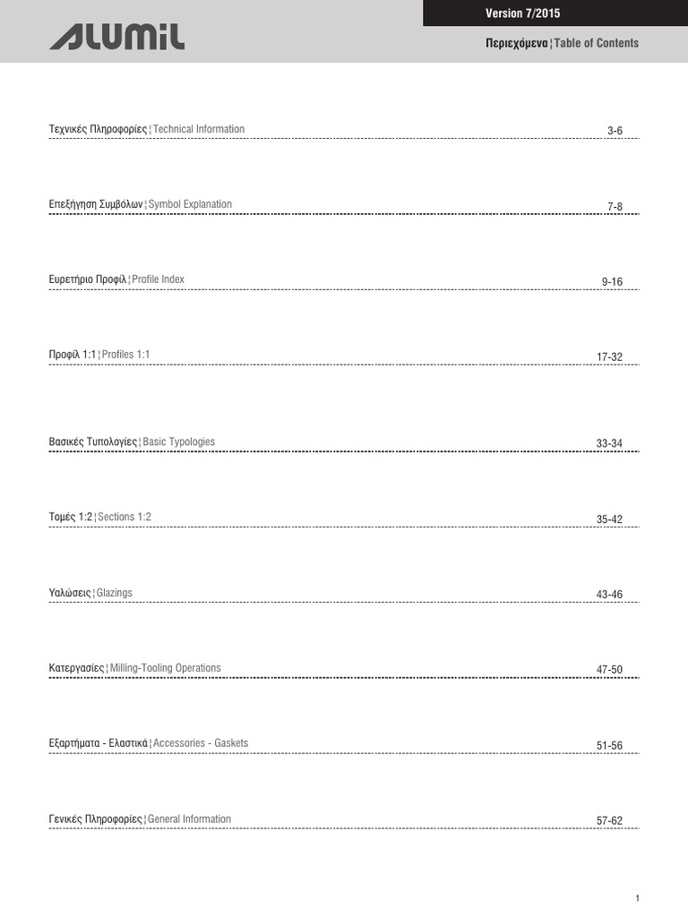 Technical Information: - Table of Contents | PDF