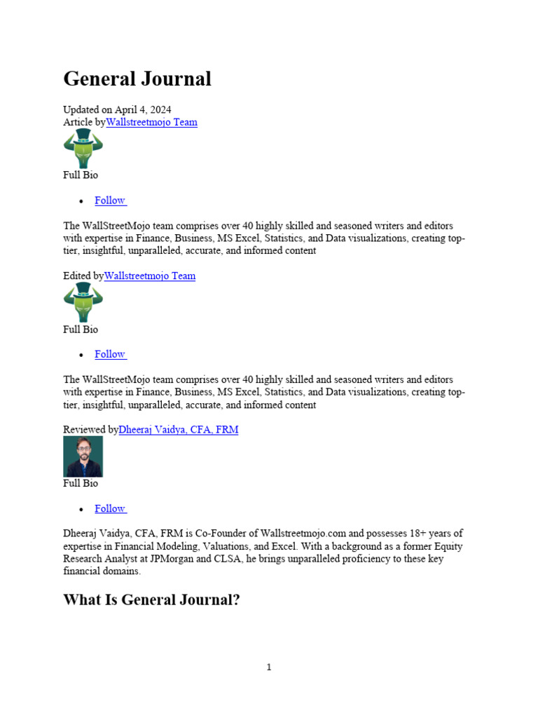 General Journal | PDF | Debits And Credits | Bookkeeping