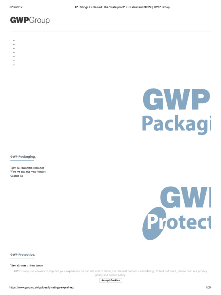 IP Ratings Explained - The - Waterproof - IEC Standard 60529 - GWP Group | PDF | Packaging And ...