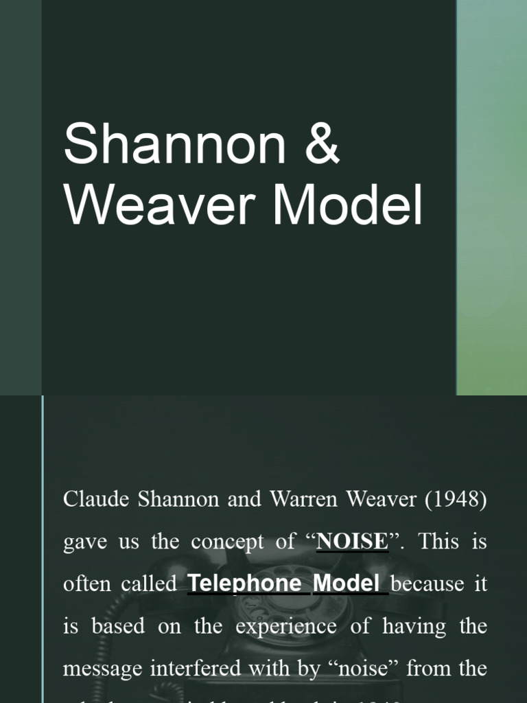 Shannon Weaver Model | PDF | Communication | Information And ...