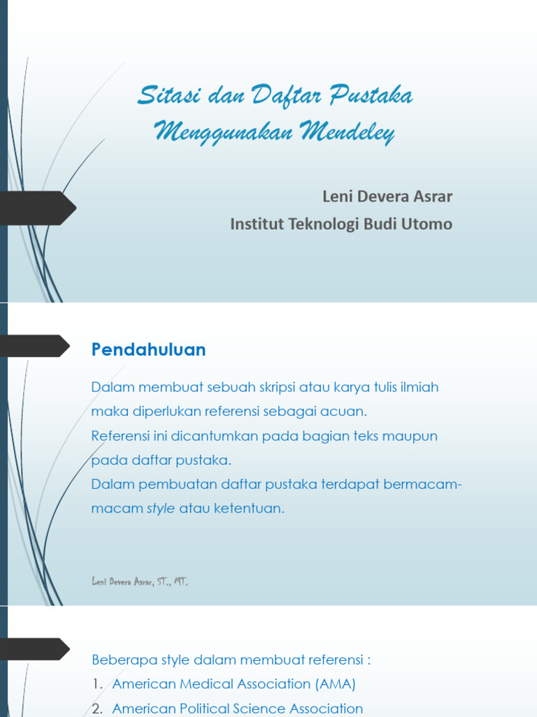 Cara Membuat Daftar Pustaka Menggunakan Mendeley | PDF