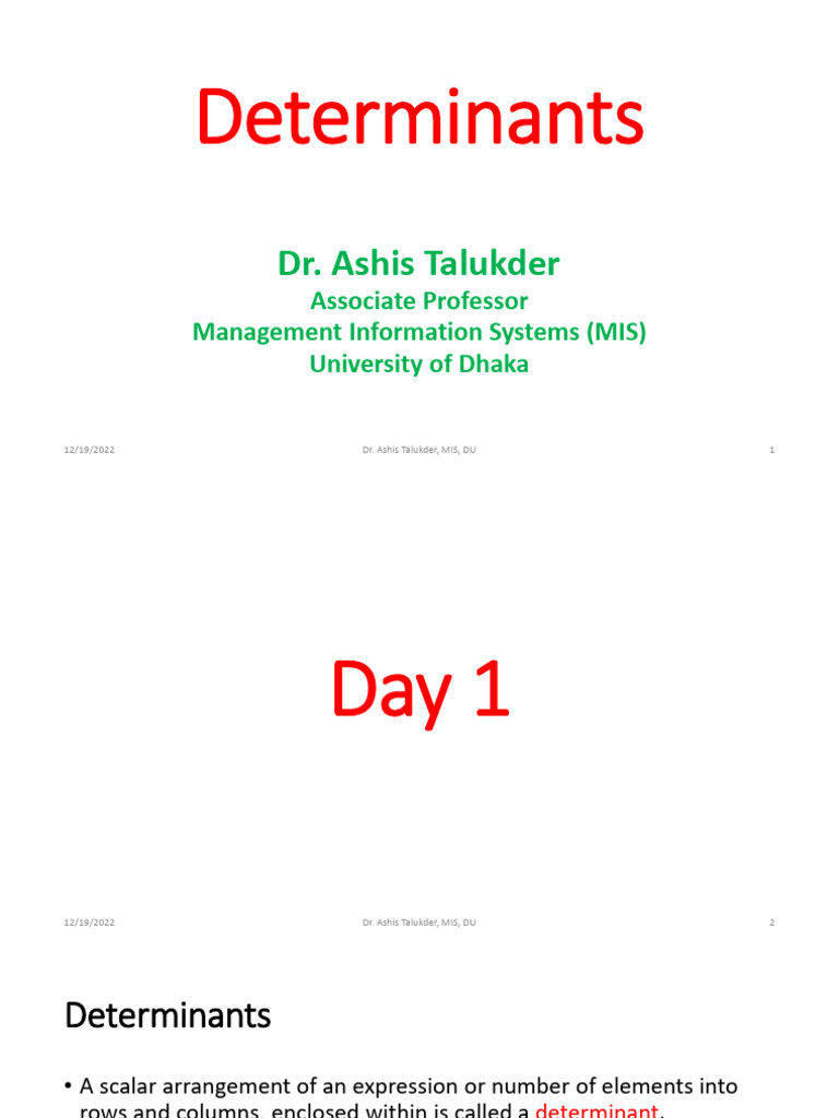 Determinants | PDF | Determinant | Abstract Algebra