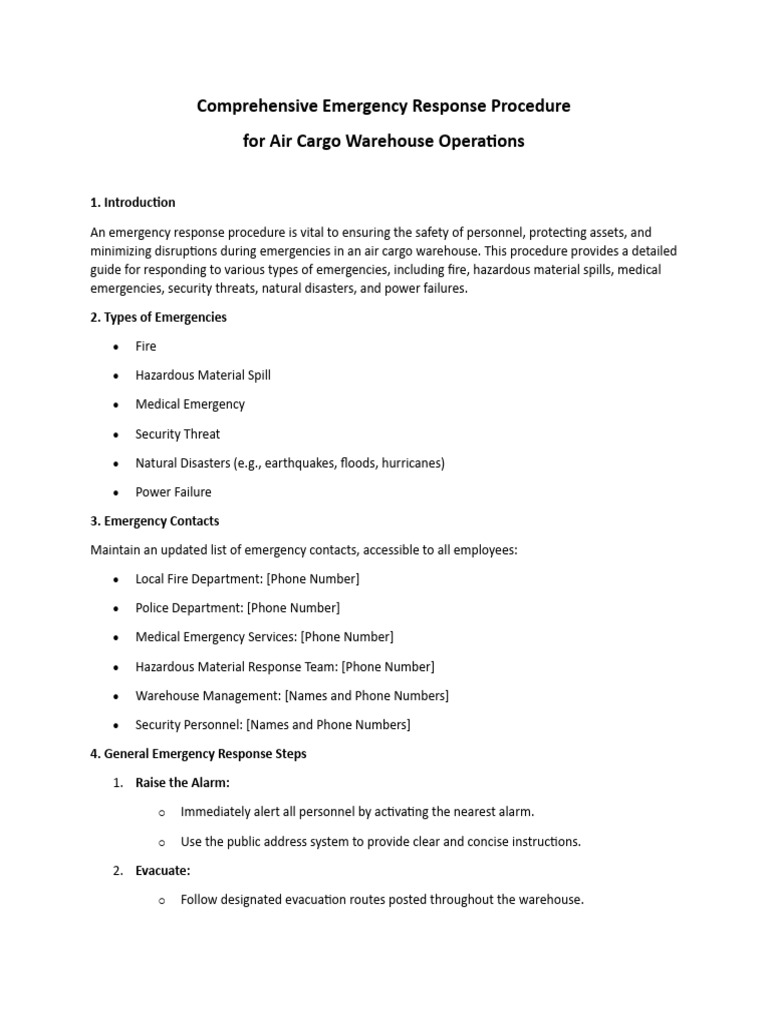 Emergency Response Guide for Air Cargo | PDF | Emergency | Emergency ...