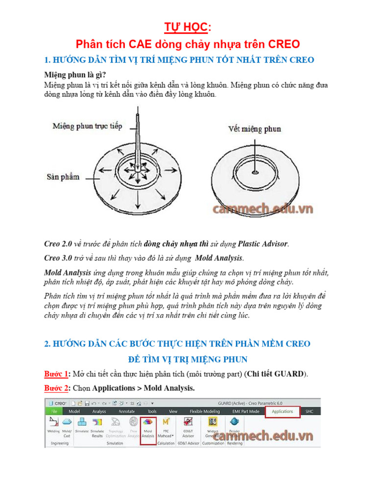 TỰ HỌC - Phân Tích CAE Dòng Chảy Nhựa Trên CREO | PDF